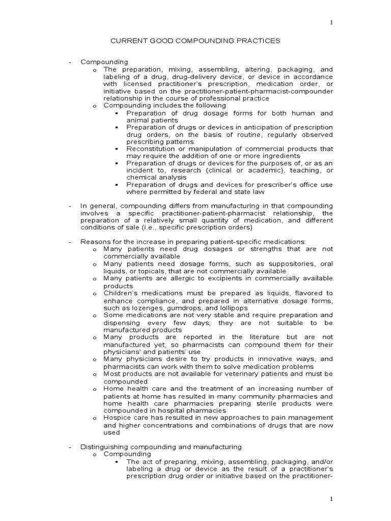 Compounding Practice | PDF | Medical Prescription | Pharmacy