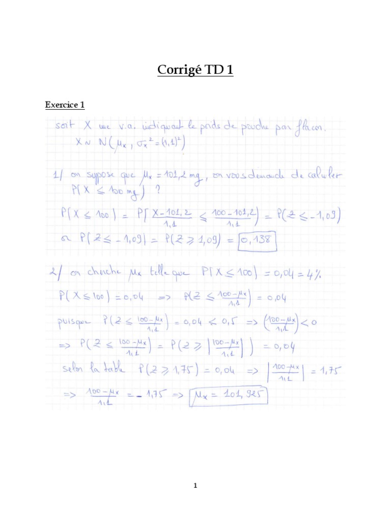 Corrigé TD 1 - 21-22 | PDF