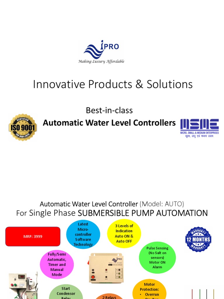 iPRO Water Level Controllers With MRP | PDF | Automation | Relay
