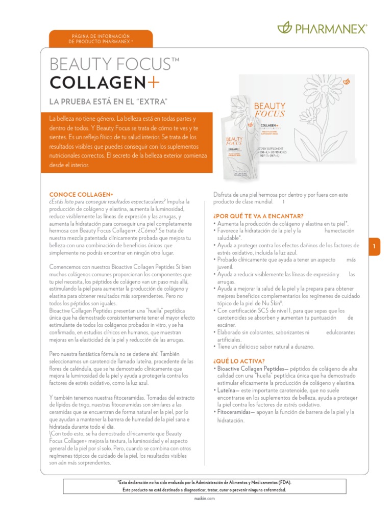 Es Beauty Focus Collagen Plus Pip | PDF | Antioxidante | Carotenoide