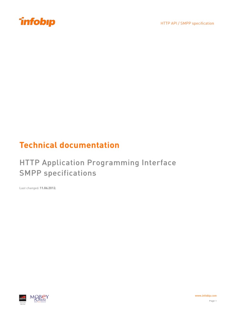 Infobip HTTP API and SMPP Specification | PDF