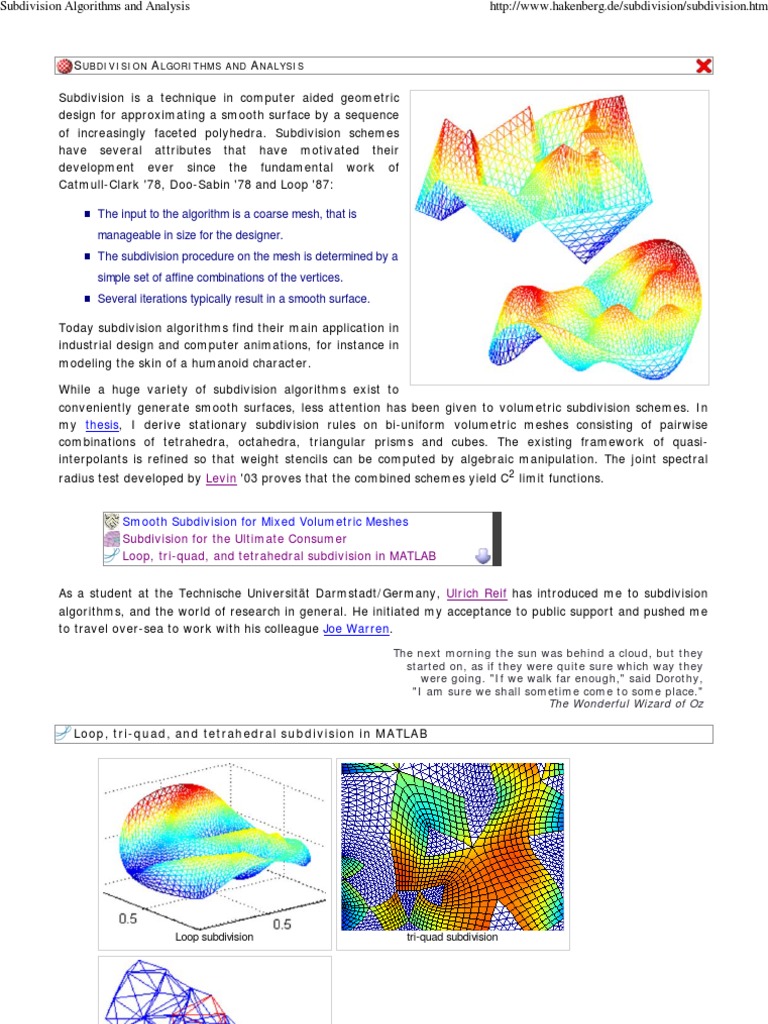 Subdivision Algorithms And Pdf Algorithms Tetrahedron