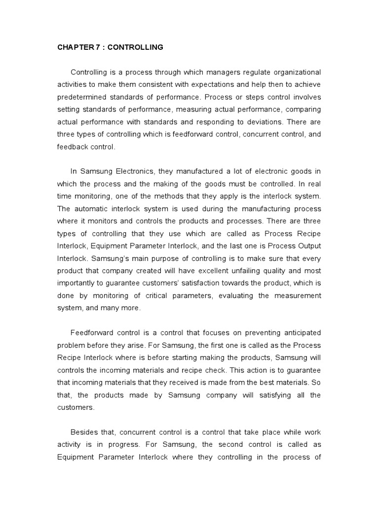 CHAPTER 7 Controlling | PDF | Feedback | Samsung Electronics