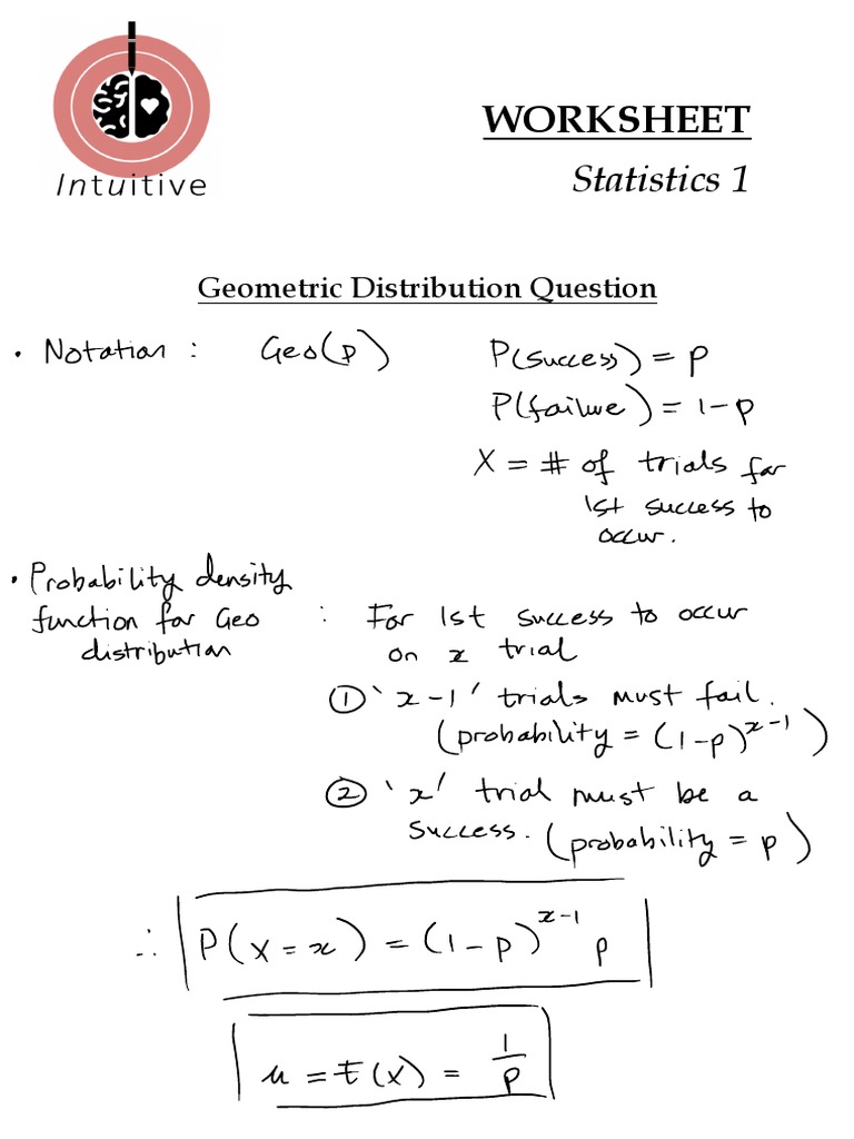 Geometric Distribution - WORKSHEET | PDF