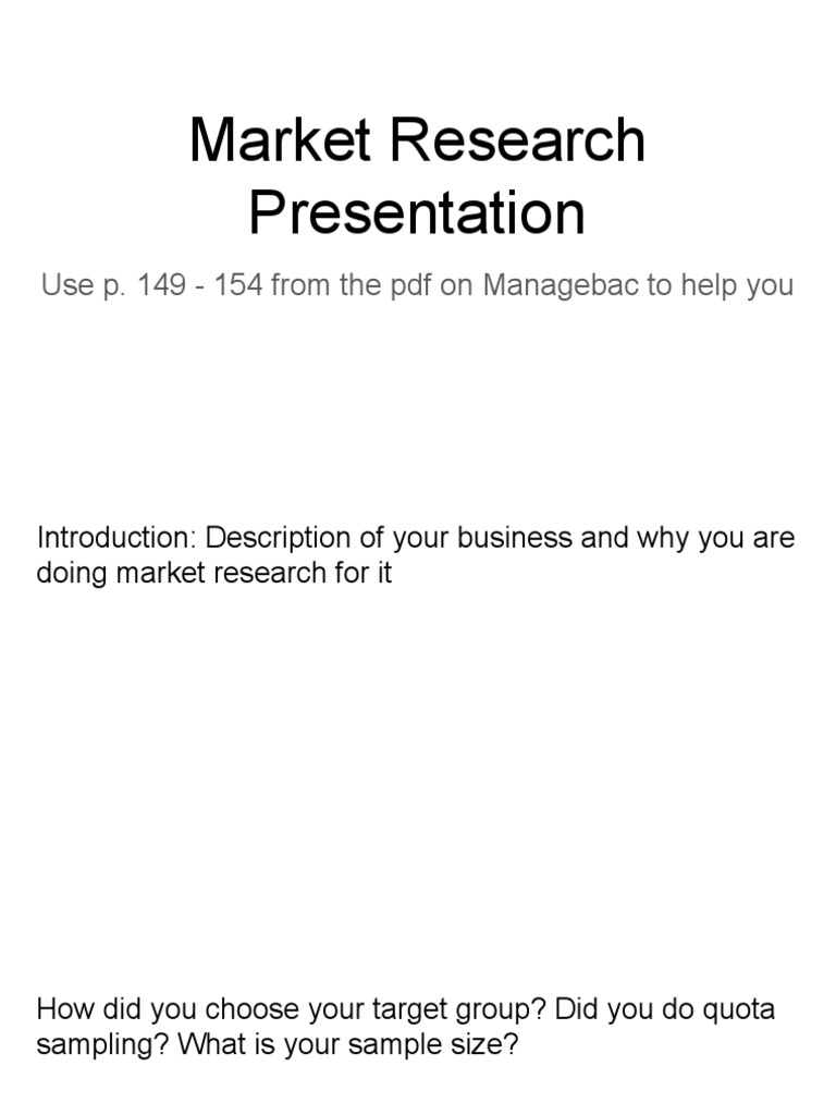 Market Research Presentation | PDF