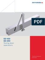 dormakaba ED 100/250 Operator Guide | PDF | Door | Switch