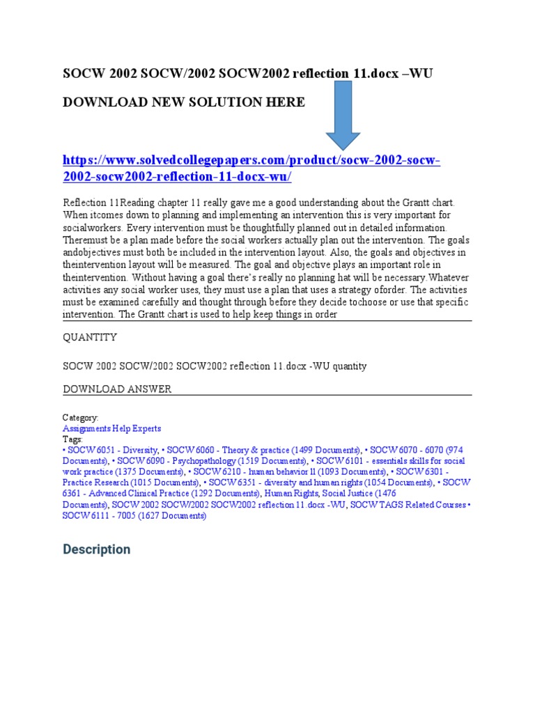 Socw 2002 Socw2002 Socw2002 Reflection 11 | PDF | Social Work | Rights