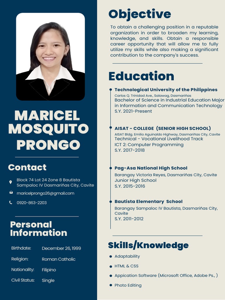 Maricel Prongo Resume | PDF | Educational Technology