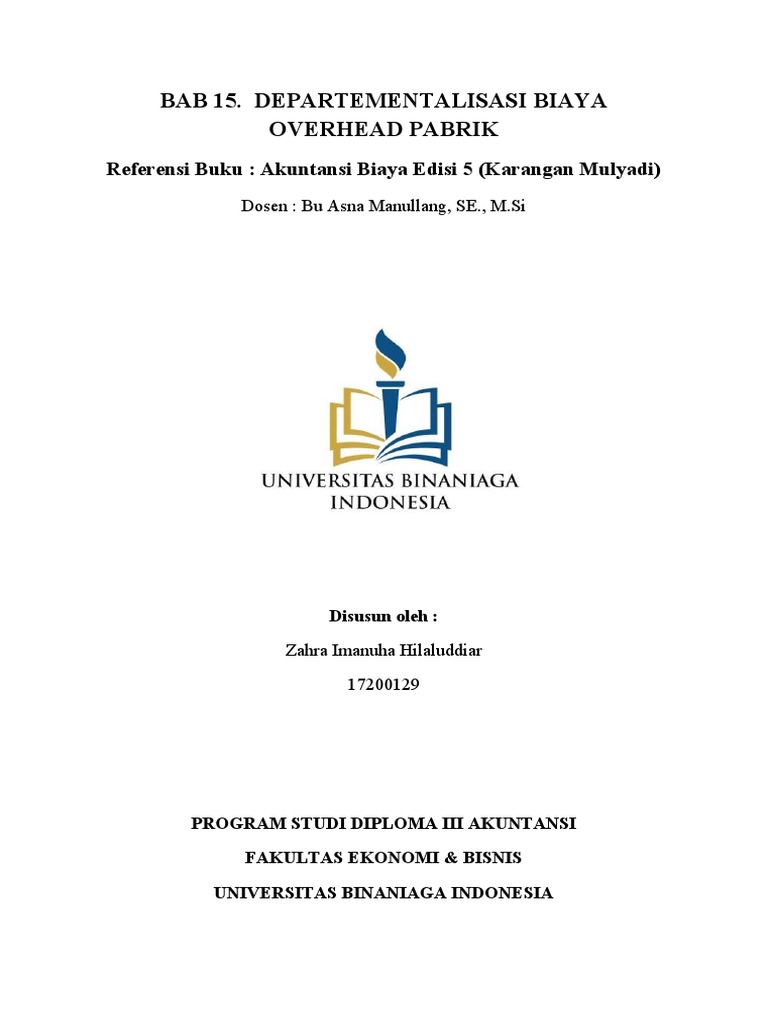 Bab 15. Departementalisasi Bop - Zahra Imanuha H (17200129) | PDF