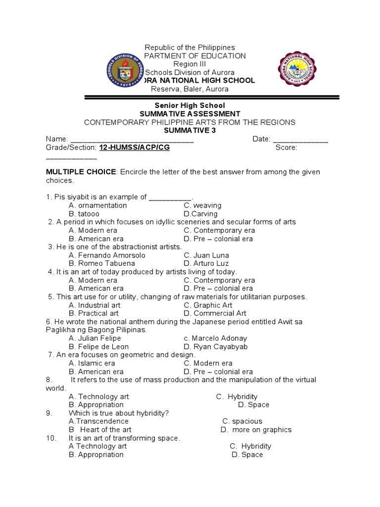 Cpar Summative 3 | Download Free PDF | Aesthetics | The Arts