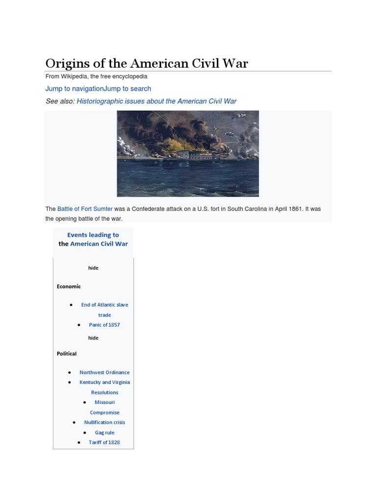 Origins of The American Civil War | Download Free PDF | Slavery In The ...