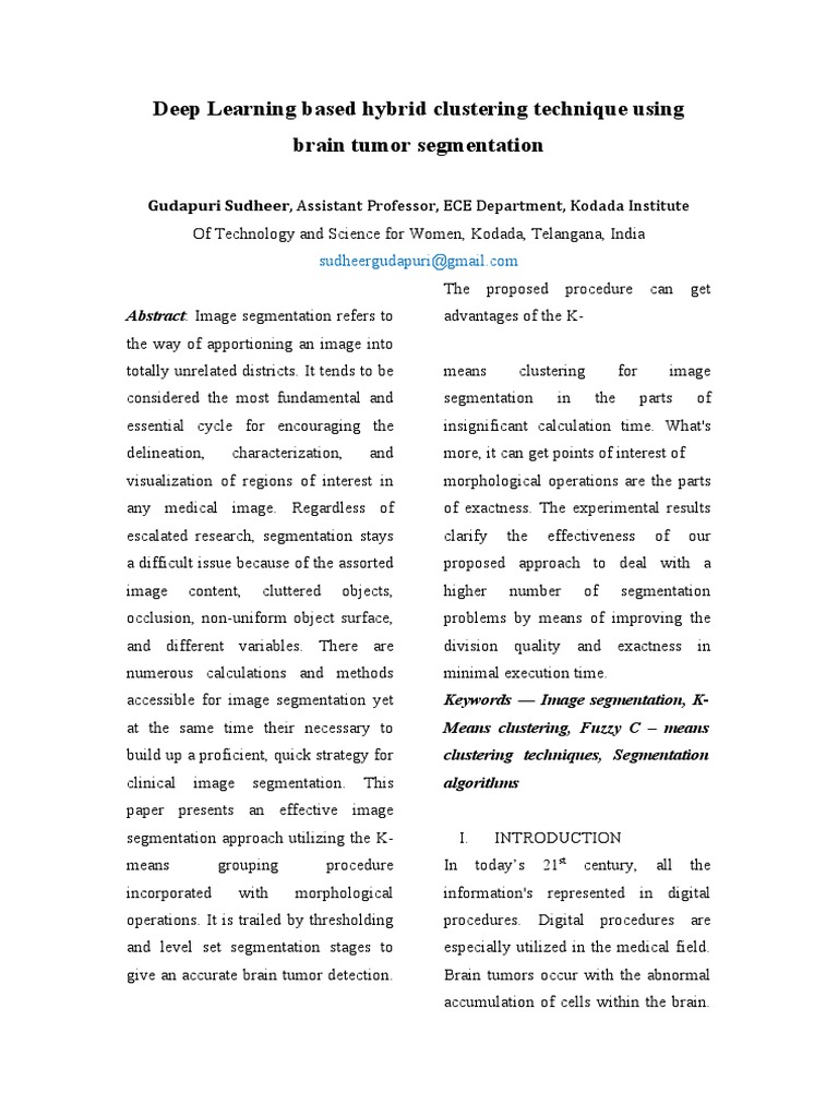Brain Tumor Paper Ed1 | PDF | Brain Tumor | Image Segmentation