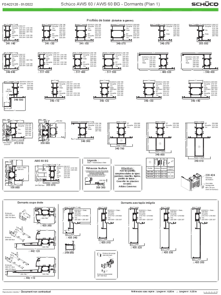 Schuco AWS60 Profils Dormants | PDF