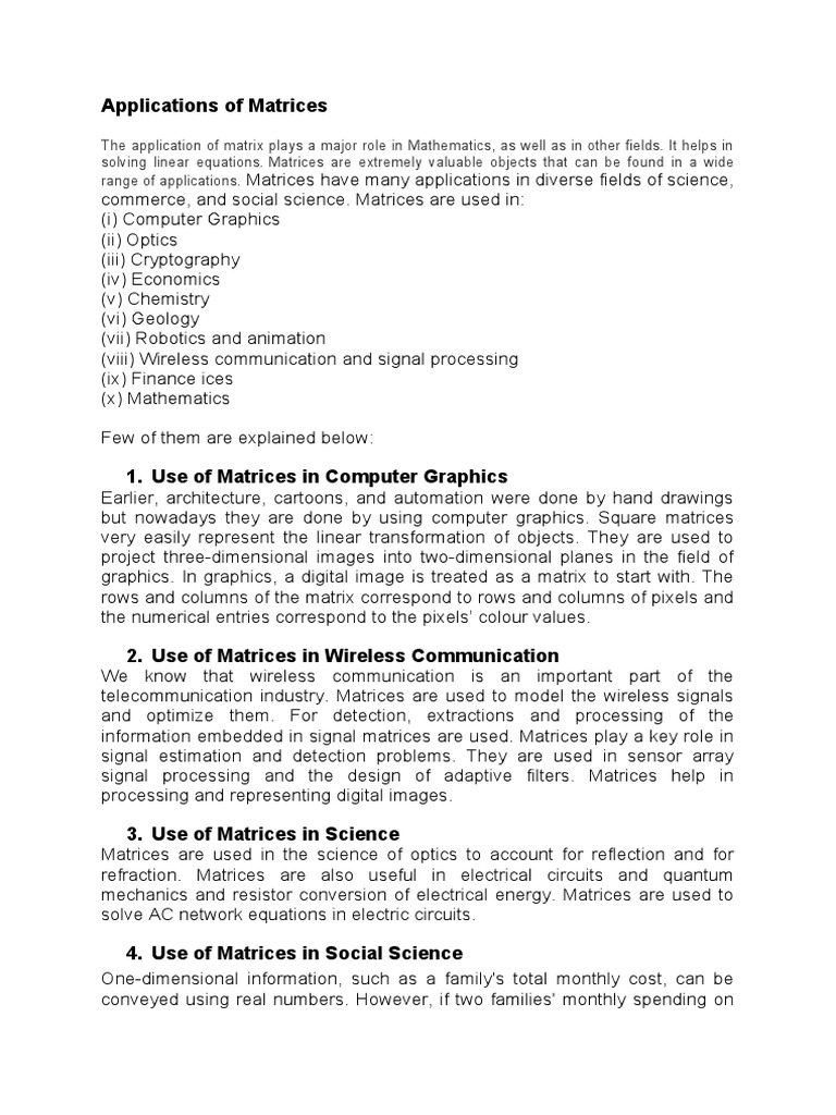 Math 1 | PDF | Matrix (Mathematics) | Determinant