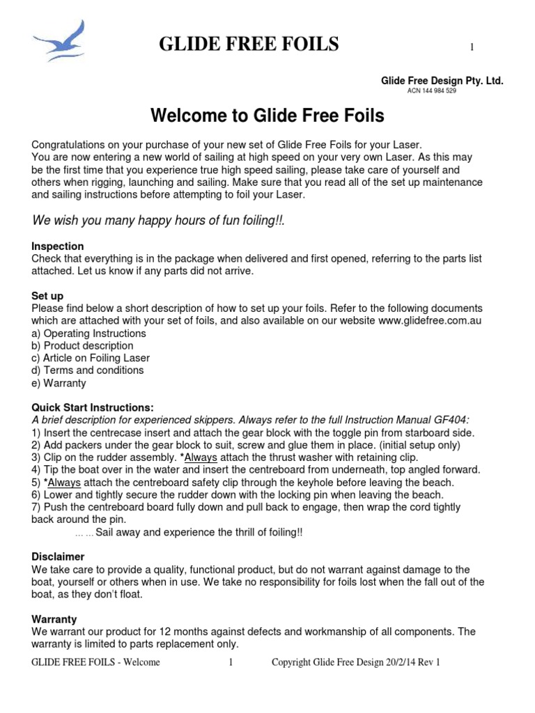 01 Welcome To Glide Free Foils | PDF | Manufactured Goods