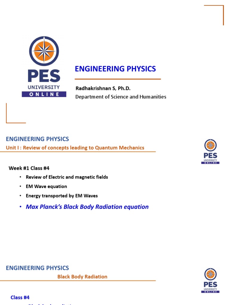 PES Institute | PDF | Electromagnetic Radiation | Physical Quantities