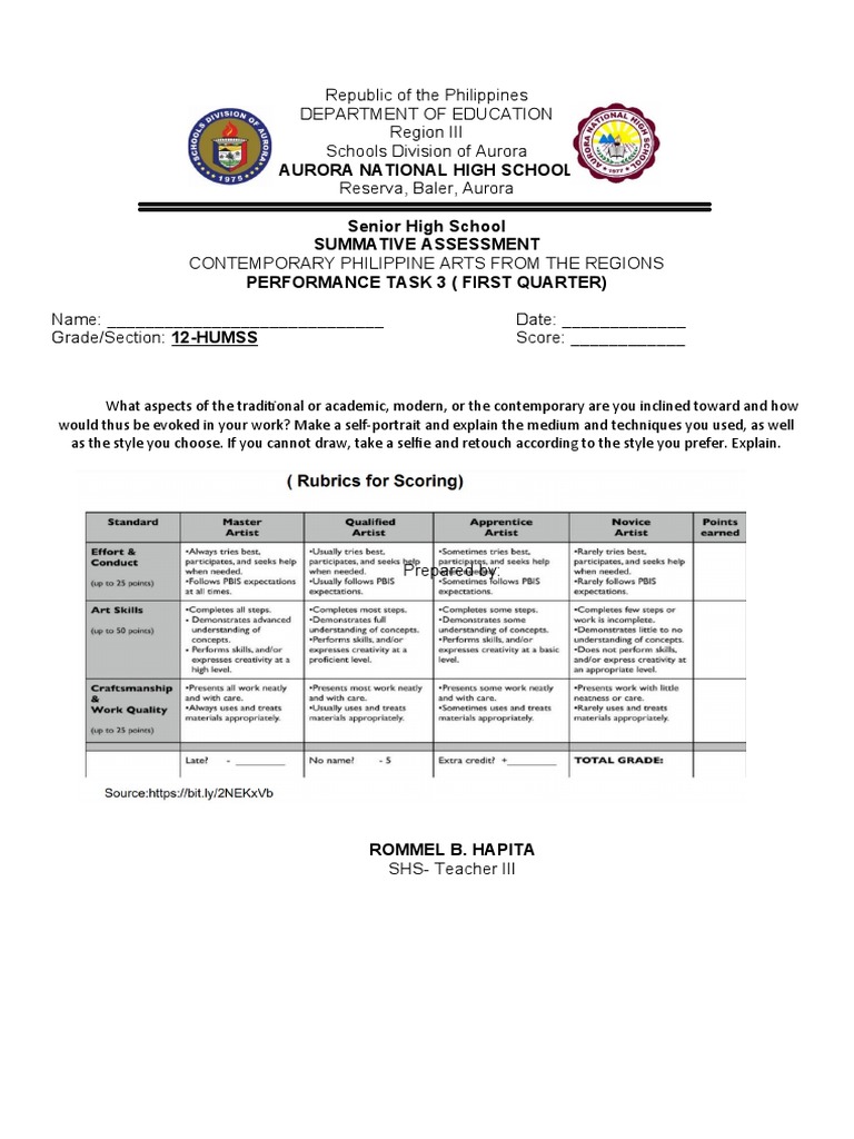CPAR Performance Task 3 | PDF