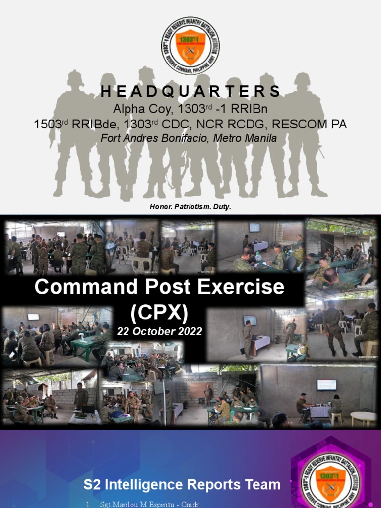 Headquarters: Alpha Coy, 1303 - 1 Rribn 1503 Rribde, 1303 CDC, NCR RCDG ...