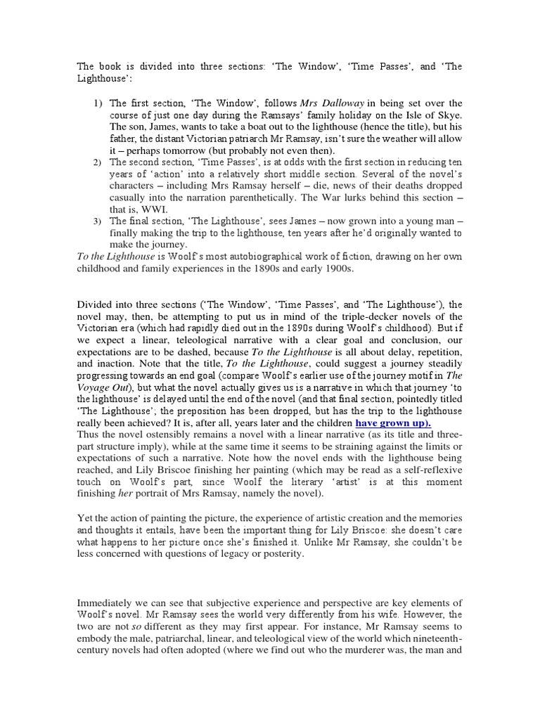 Analysis 'To The Lighthouse' | PDF | To The Lighthouse