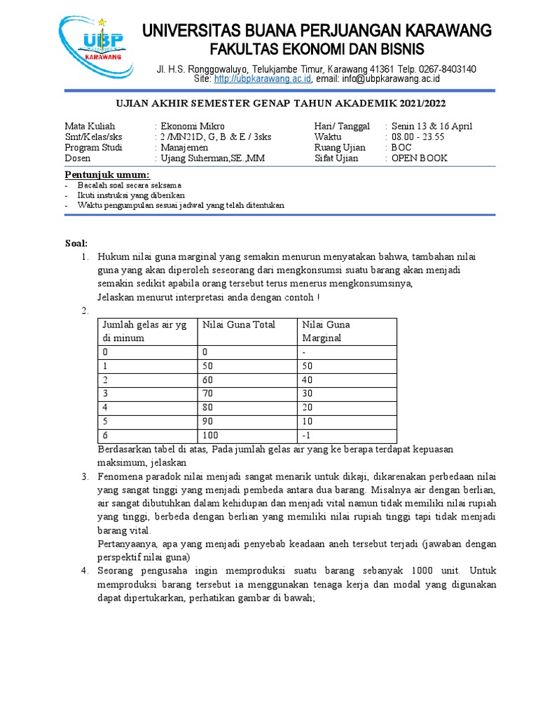 Soal Mikro Uas | PDF