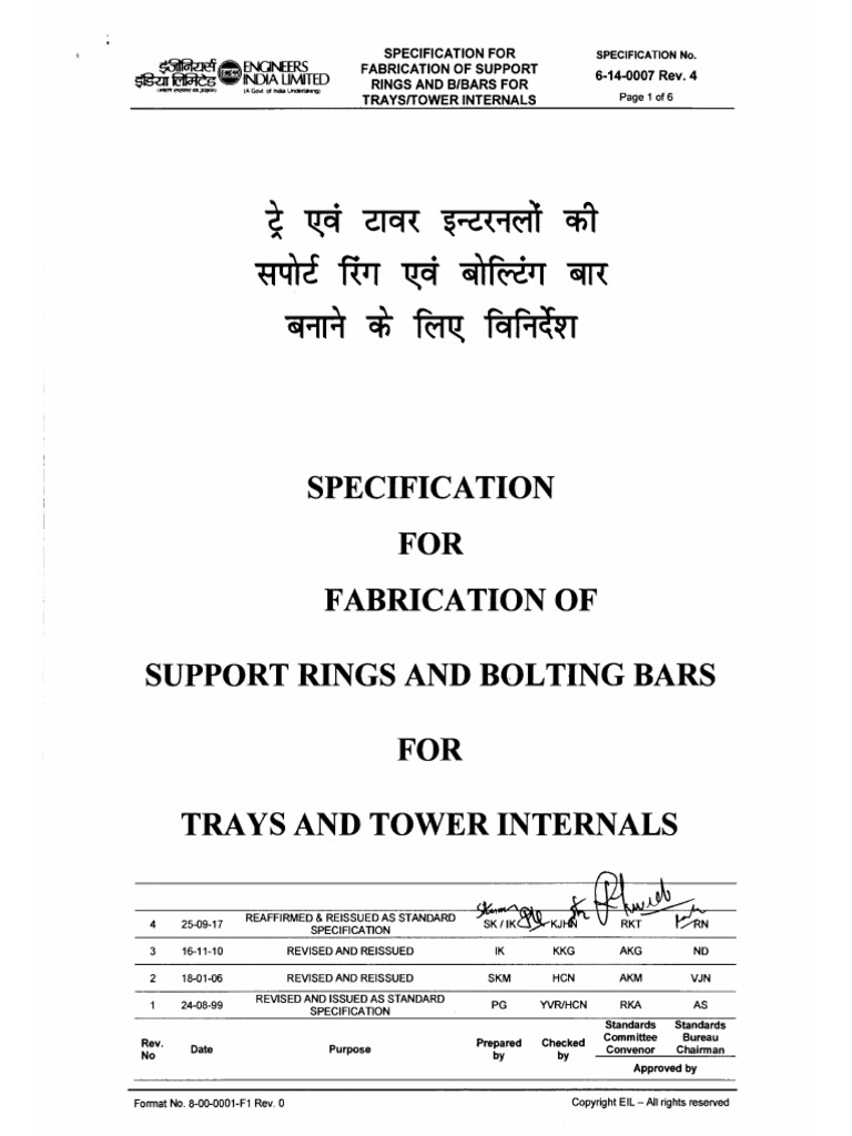 6-14-0007 Rev.4 Spec For Fab of Support Rings and Bars For Tray or ...