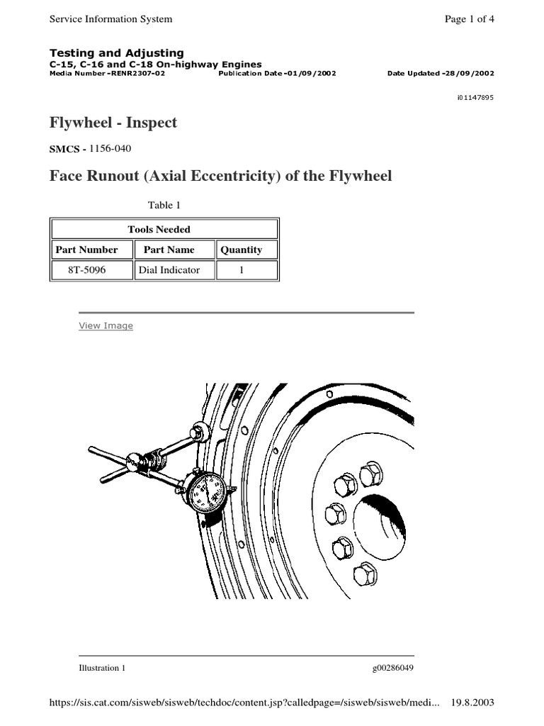 Flywheel Runout Inspection Guidelines | PDF | Machines | Mechanical ...