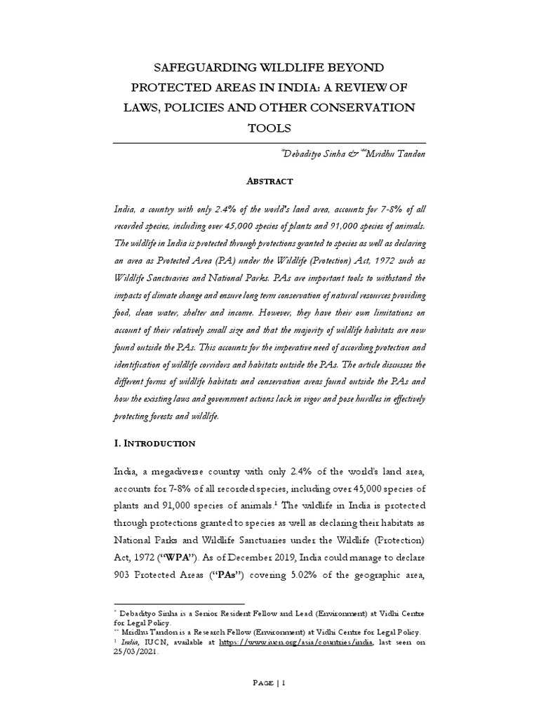 Wildlife Conservation Beyond Protected Areas | PDF | Protected Area ...