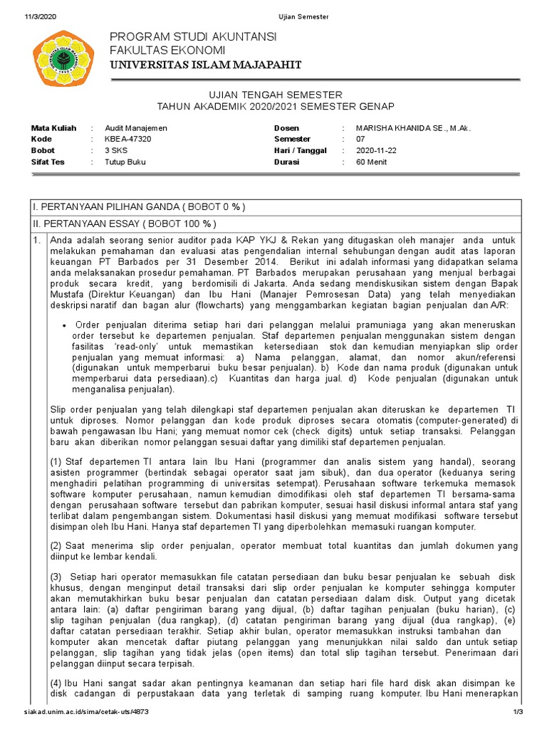 Uts Audit Man | PDF | Komputer