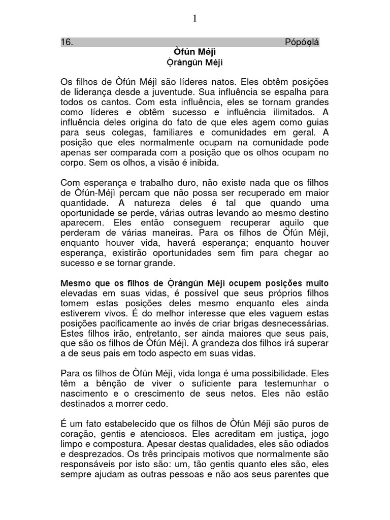 Popoola - 16. Òfún Ifá Diz - Completo | Descargar gratis PDF | Dinheiro ...