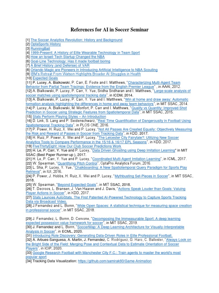AI Soccer References v2 | PDF | Artificial Intelligence | Intelligence ...