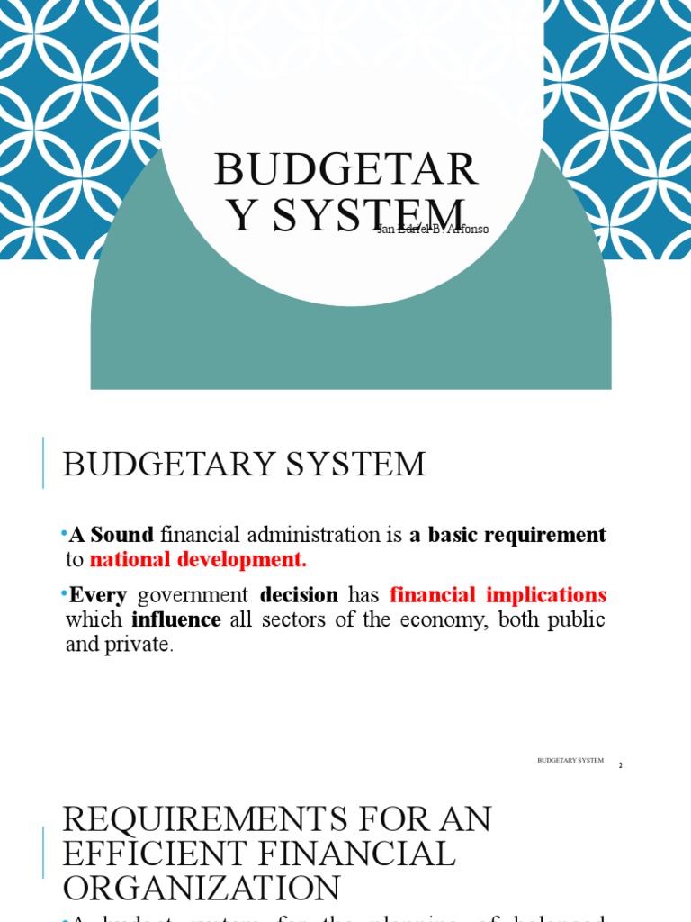 Budgetary System | PDF | Budget | Appropriations Bill (United States)