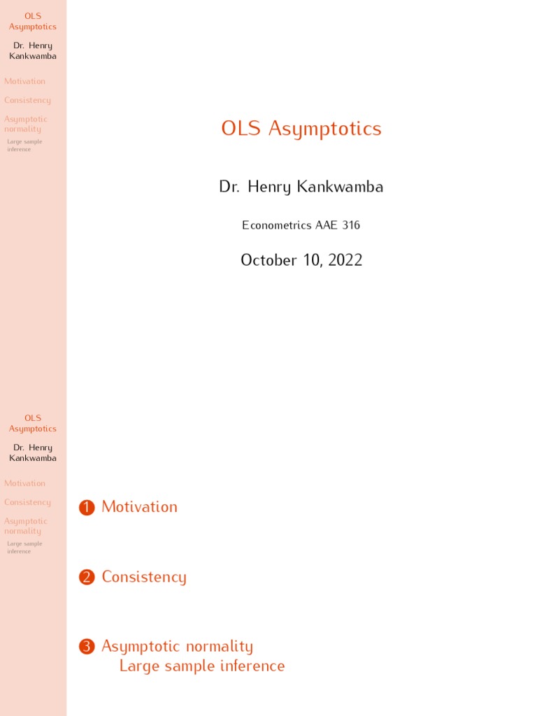 Lec05 Regressionasymptotics | PDF | Ordinary Least Squares | Regression Analysis