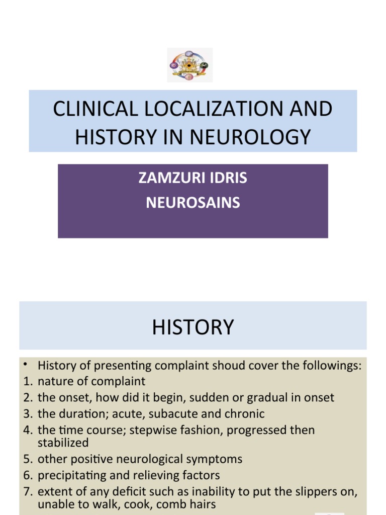 1.13.2 Clinical Localization and History in Neurology | PDF ...