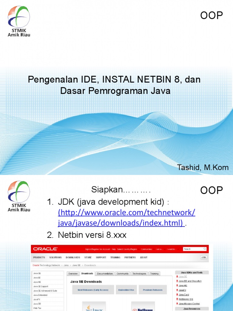 Slid 2 OOP Instalasi Netbeans | PDF | Teknologi & Rekayasa