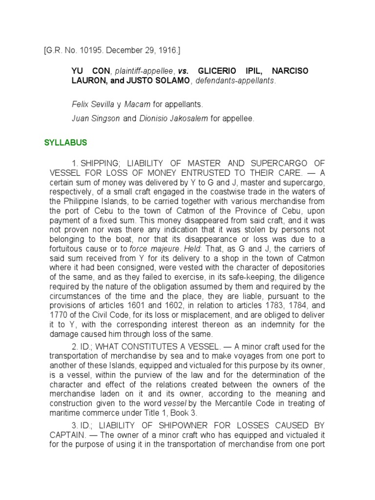 Yu Con VS Ipil | Descargar gratis PDF | Legal Liability | Negligence