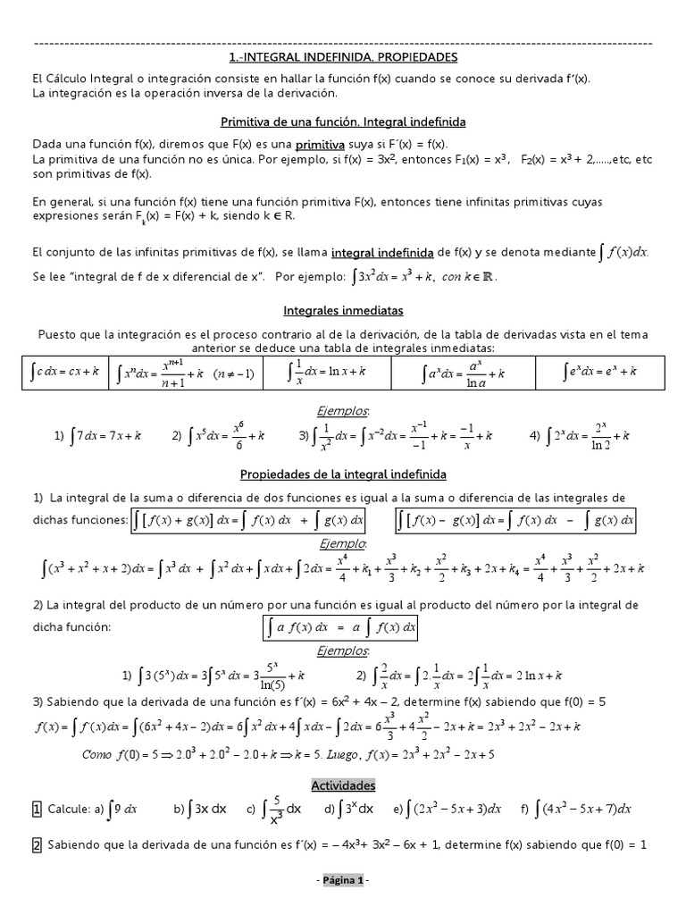 Fundamentos de Integración | PDF | Integral | Derivado