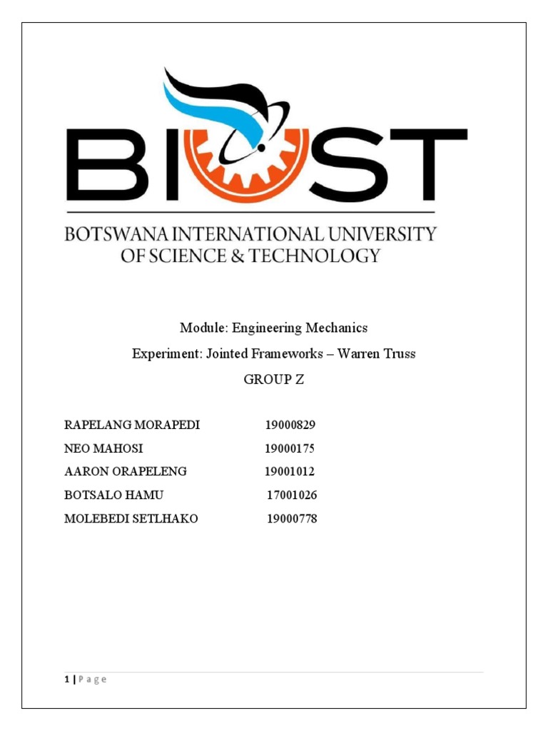 Statics Lab Report Pdf Truss Calibration