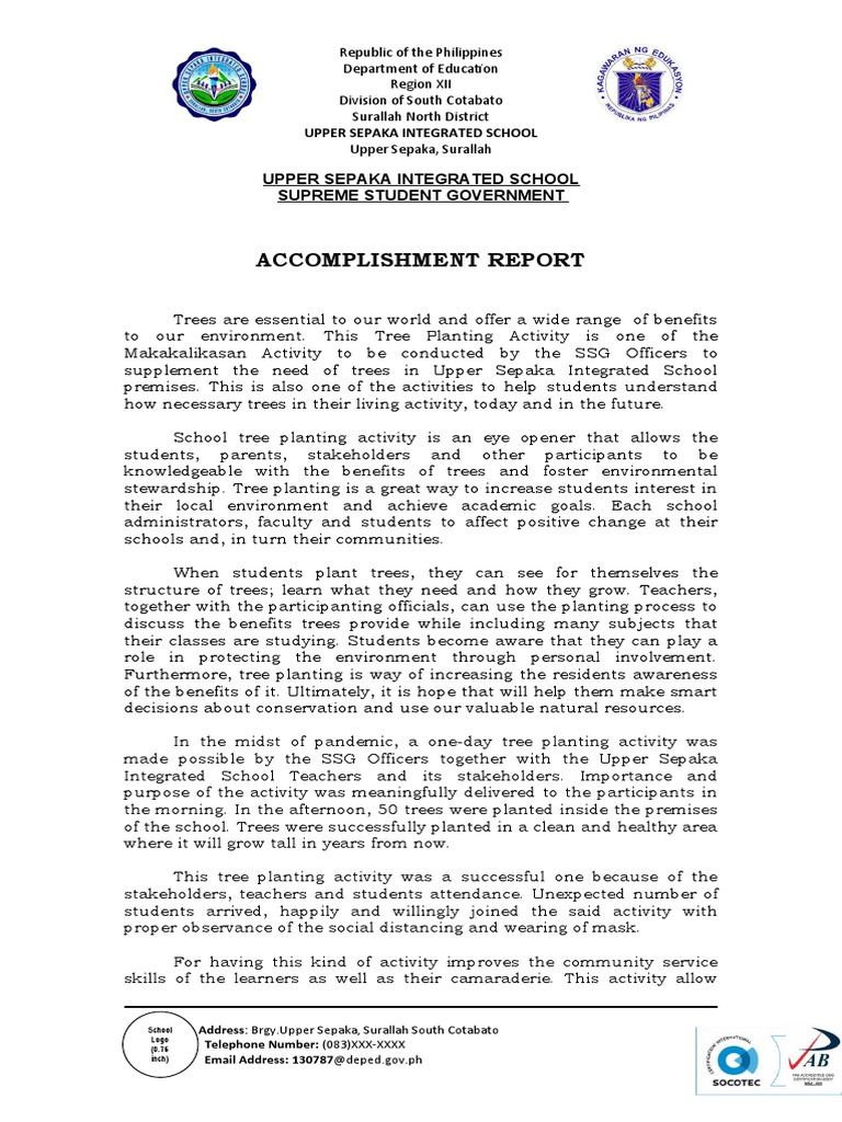 SSG Accomplishment-Report | PDF | Learning | Behavior Modification