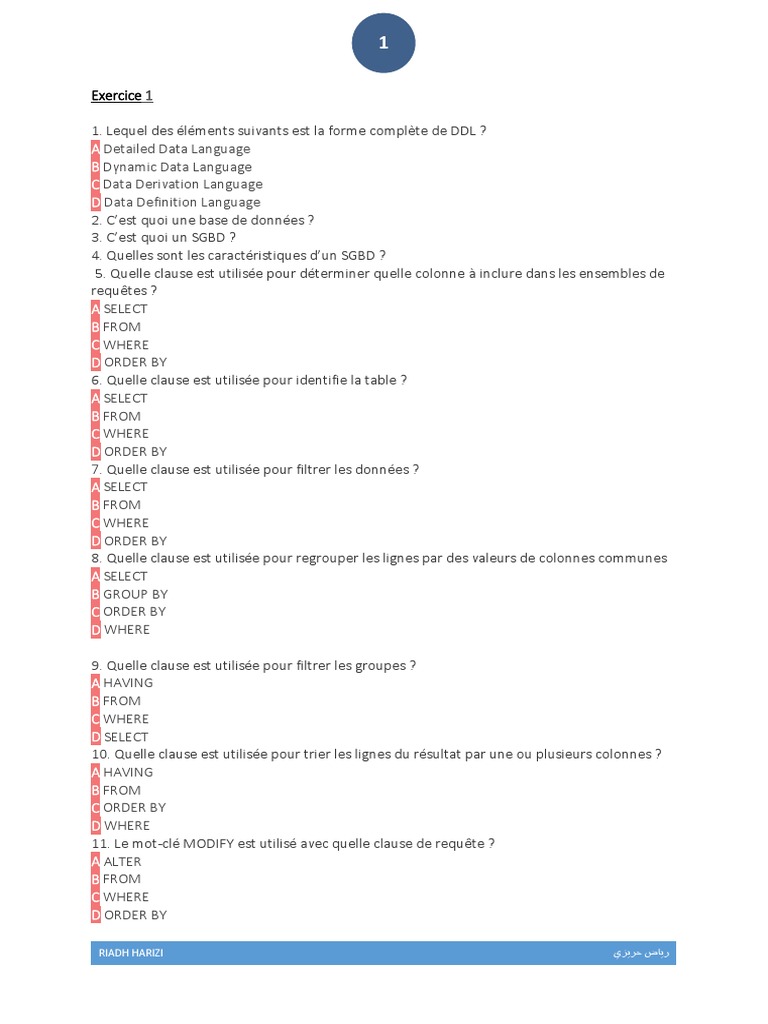 Exercice 1 | PDF | Informatique