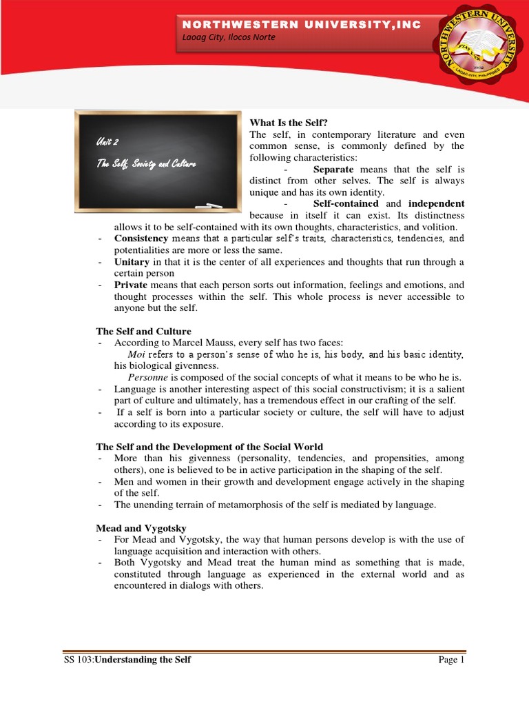 module 1 Unit 2 | PDF | Self | Experience