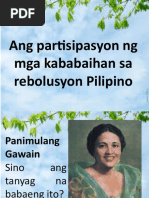 Ap6 - q1 - w5 - Ang Partisipasyon NG Mga Kababaihan Sa Rebolusyon Pilipino | PDF