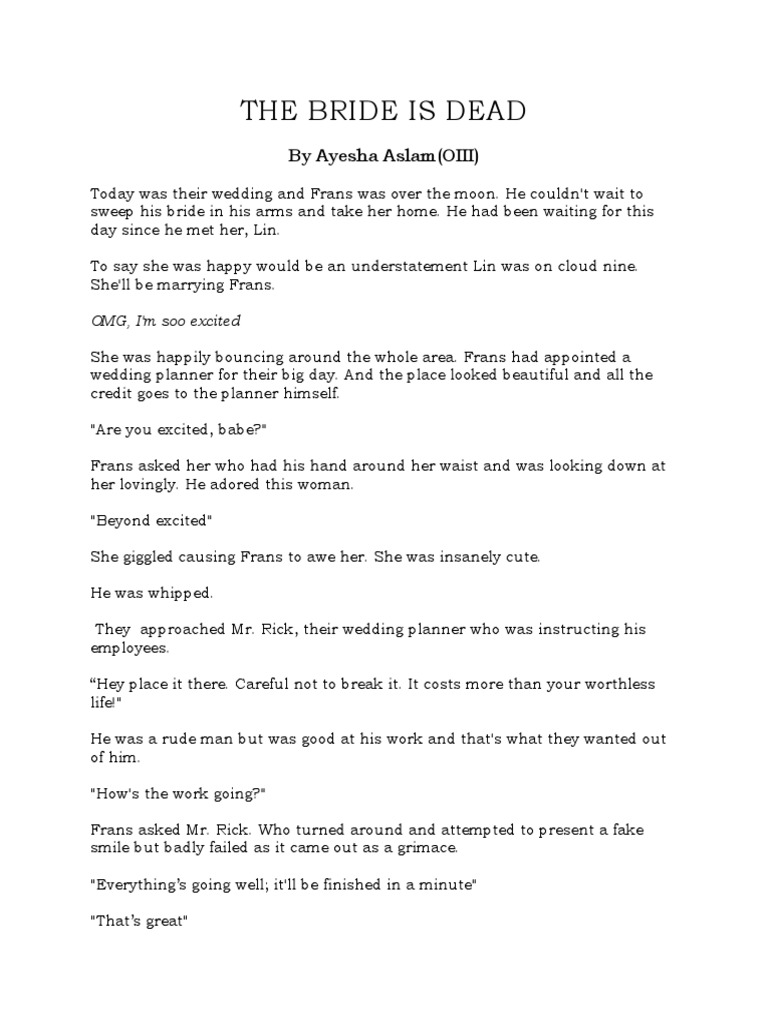 The Bride Is Dead | PDF