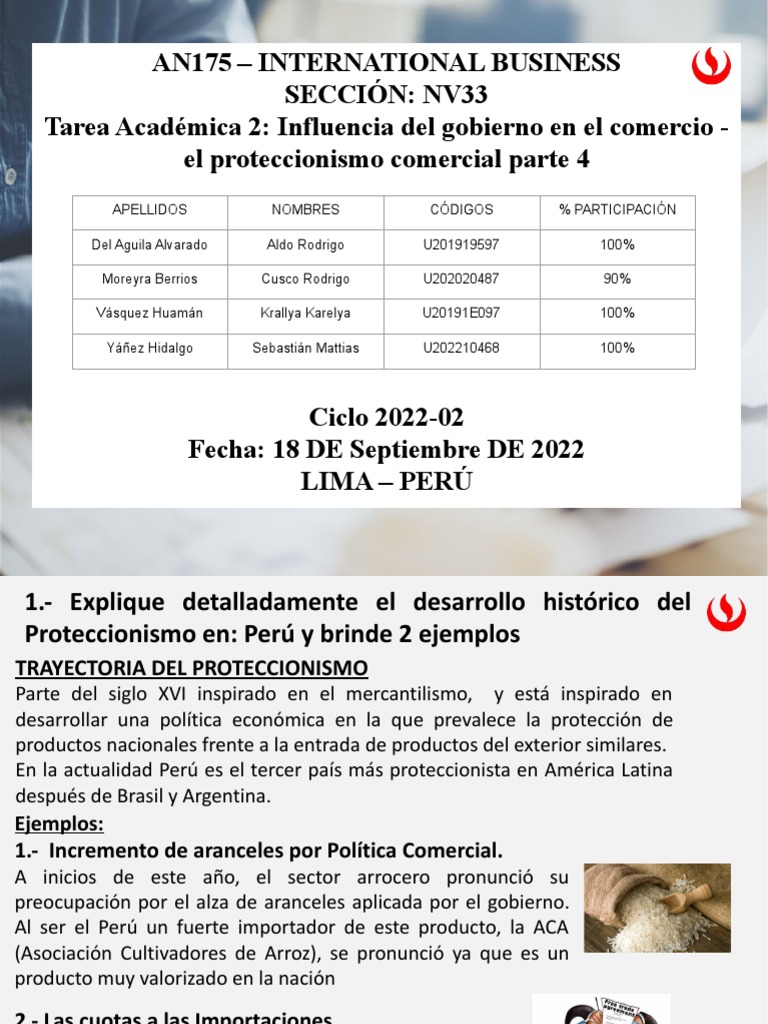 EXPOSICIÓN TA2 2022 - Grupo5 | PDF | Arancel | Proteccionismo