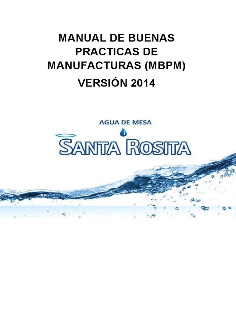 Manual de Buenas Practicas de Manufacturas | PDF | Lavado de manos | Agua
