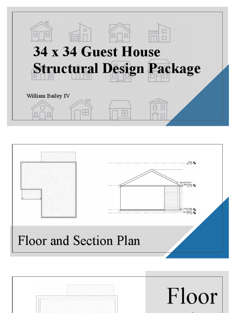 34 X 34 Guest House Structual Design Package | PDF