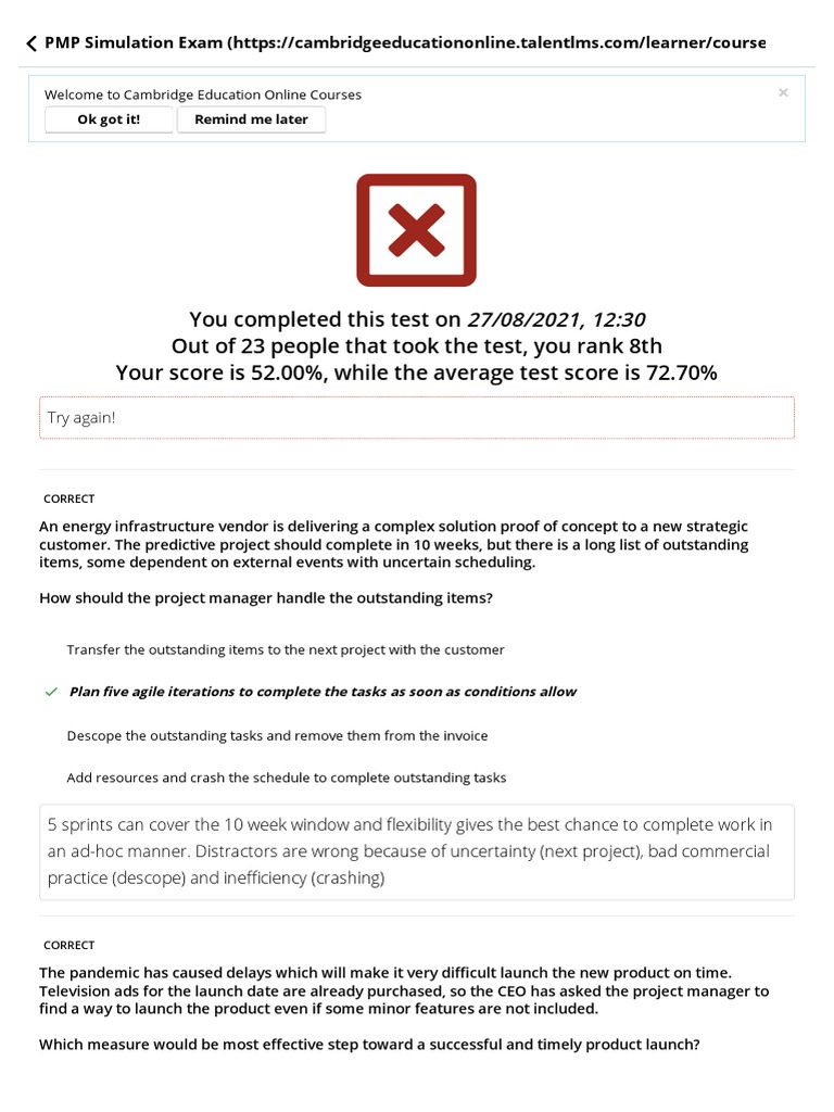 PMP Simulation Exam - PMP - Hybrid | PDF | Scrum (Software Development ...