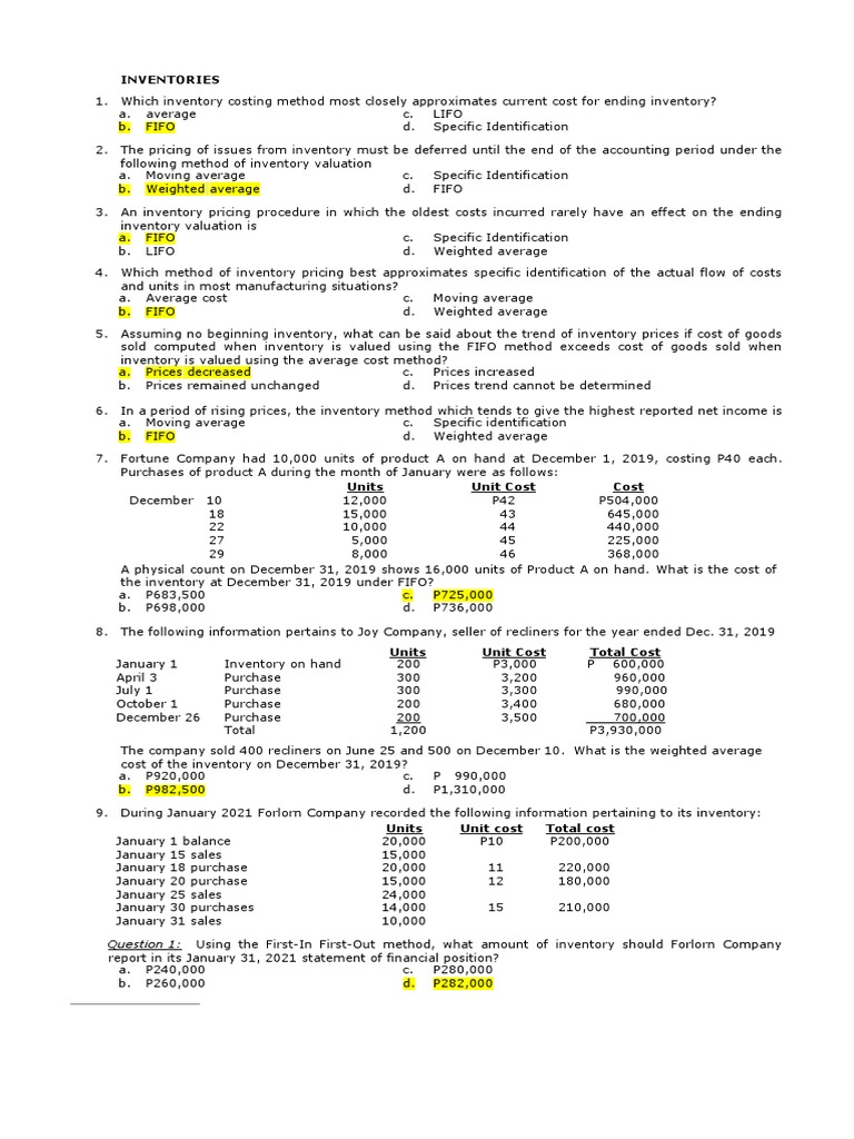 Inventory Costing Methods | PDF | Inventory | Inventory Valuation