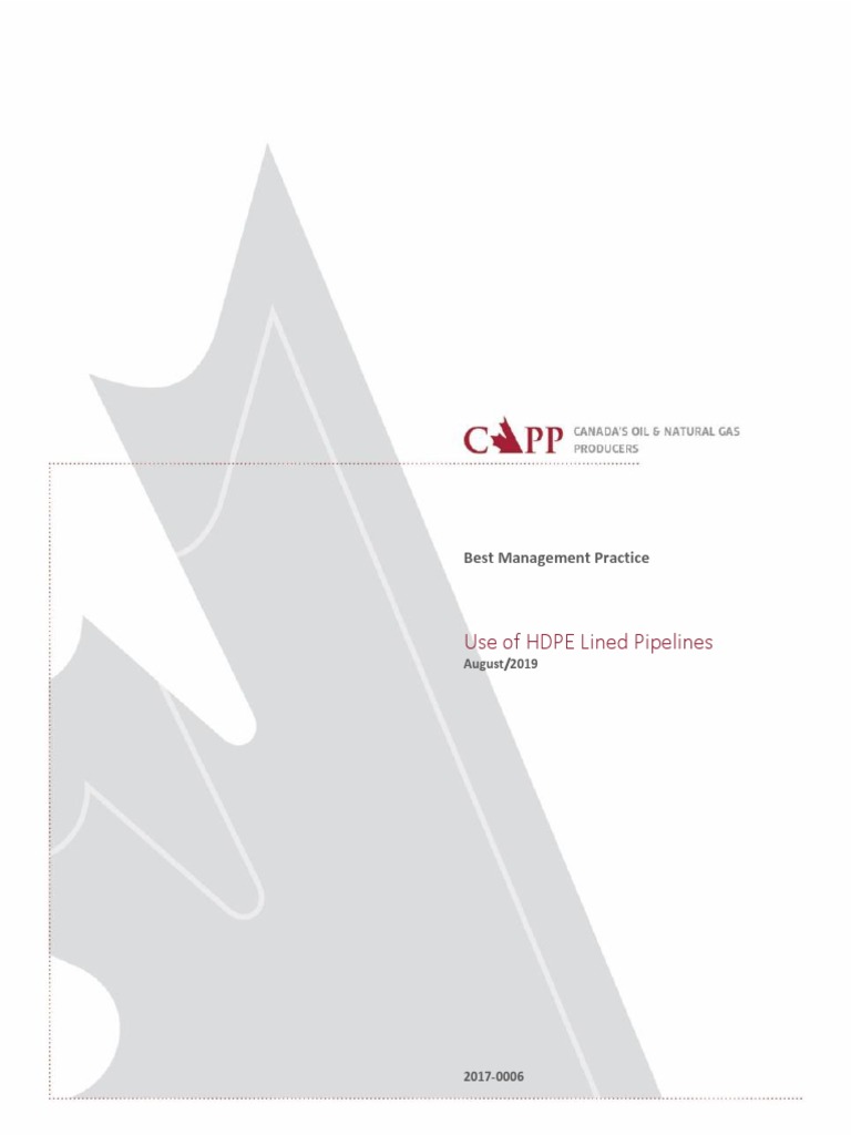 Best Management Practice Use of HDPE Lined Pipelines 302103 | PDF | Pipe (Fluid Conveyance ...