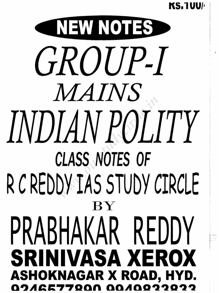 Polity - Prabhakar Reddy - Group I | PDF