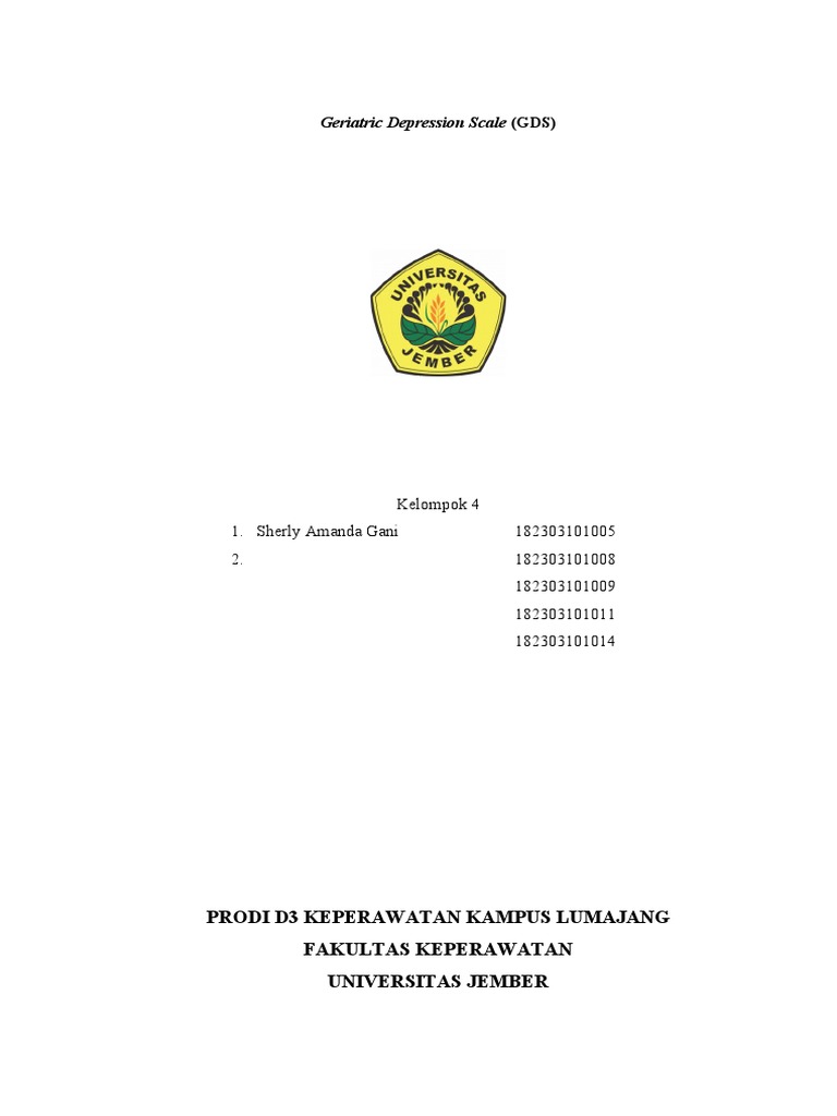 Penggunaan Geriatric Depression Scale (GDS) | PDF | Pengembangan Diri